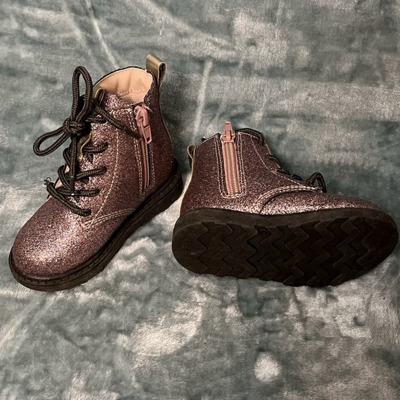 Carter's | Shoes | Kids Carters Zola Pink Glitter Zip Up Combat Boots ...